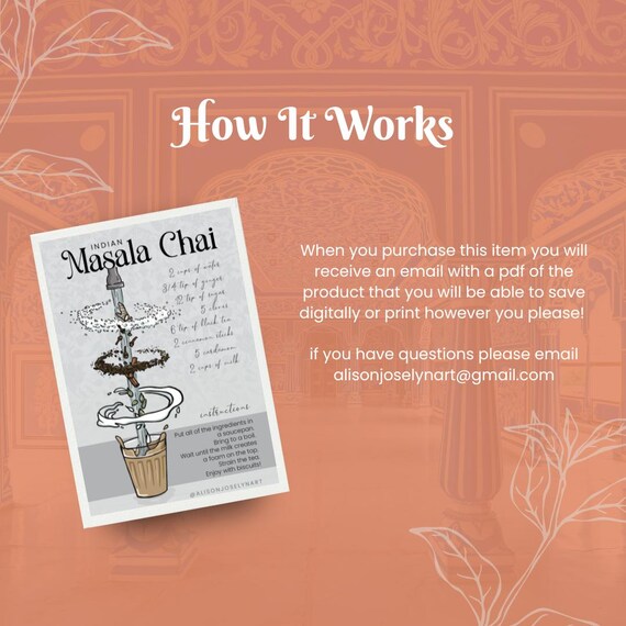 Masala Chai Tea Printable Recipe Recipe: Tea