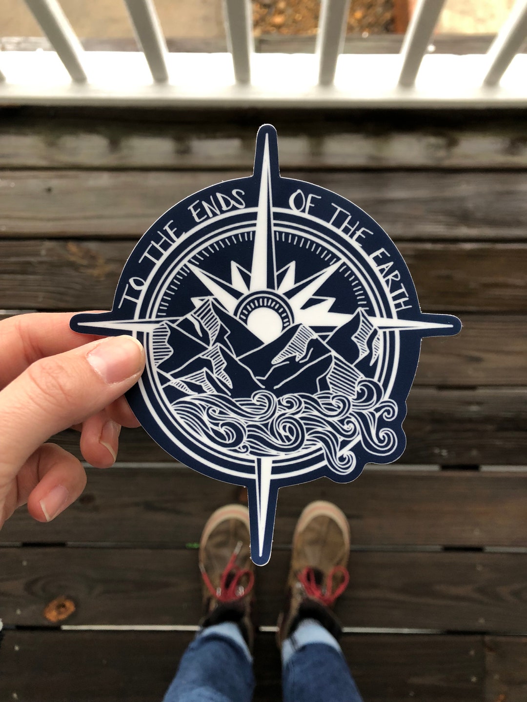 Compass Sticker// Mountain Sticker // Ocean Sticker // Vinyl Sticker - Etsy