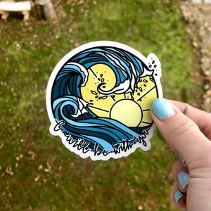 Ocean Waves Sticker// Vinyl Sticker// Waterproof Sticker - Etsy