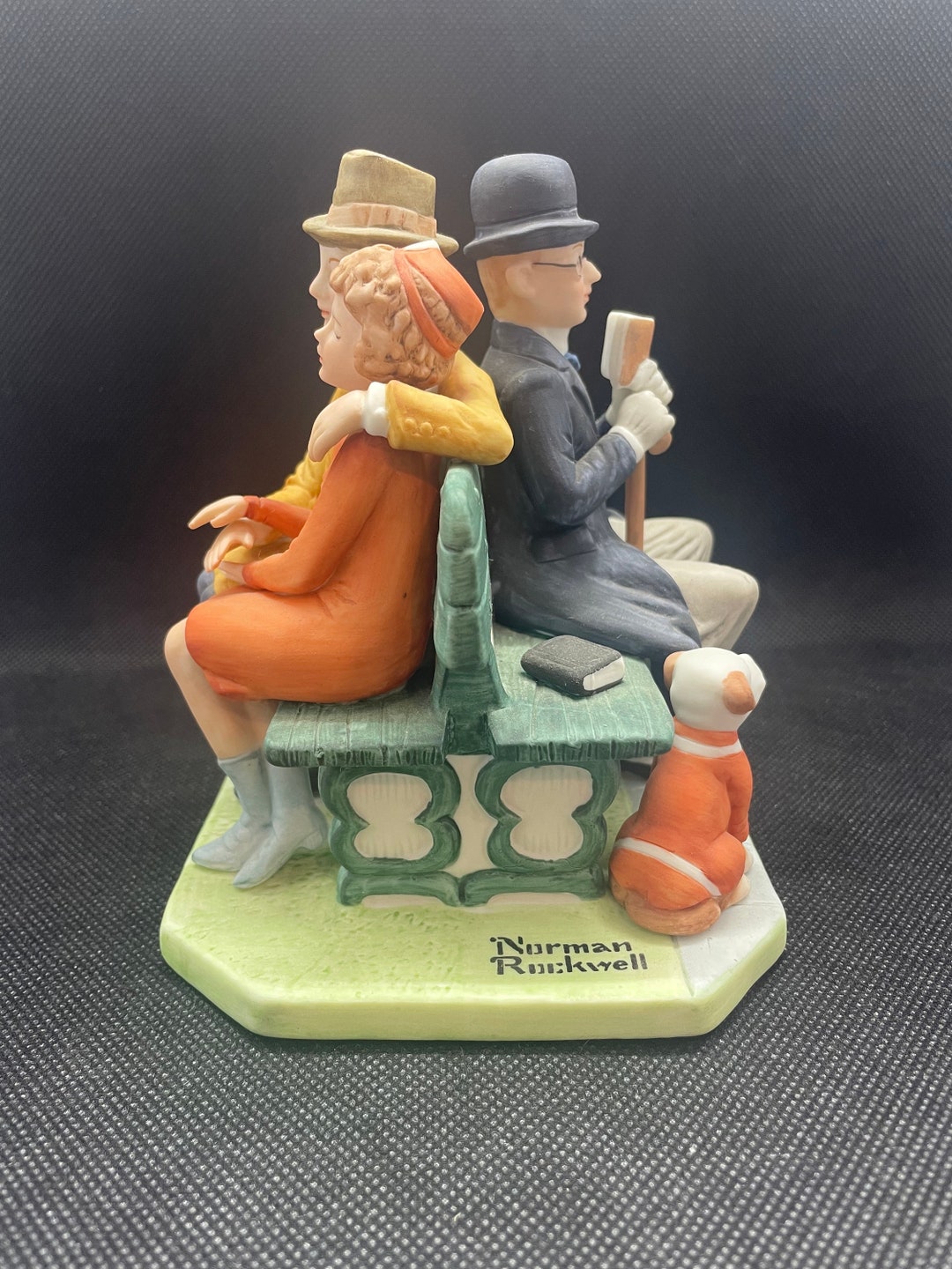 Vintage Norman Rockwell “park Bench” Figurine. Danbury Mint. - Etsy