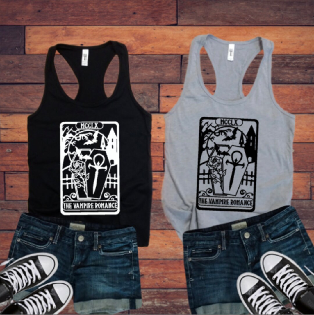 The Vampire Romance Tarot Card Ladies Tank Top Paranormal Reader ...