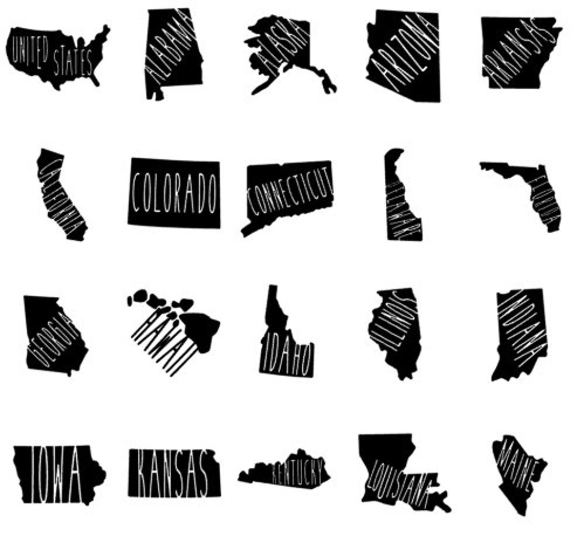 Choose Your State name Custom Vinyl Decal Sticker Laptop - Etsy