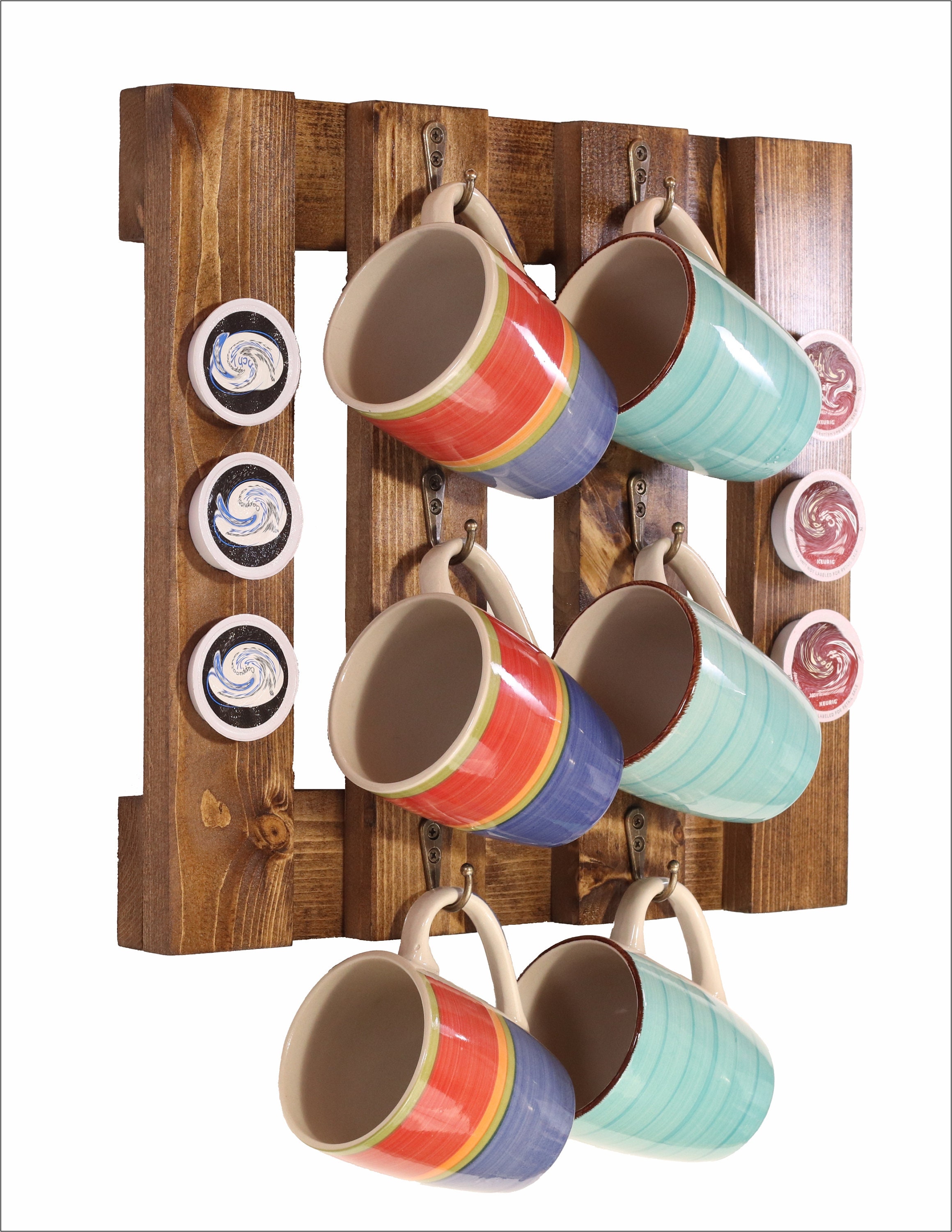Coffee Mug Wall Mount Display Rack Keurig Pod K Cup Kcup Hanger Holder ...