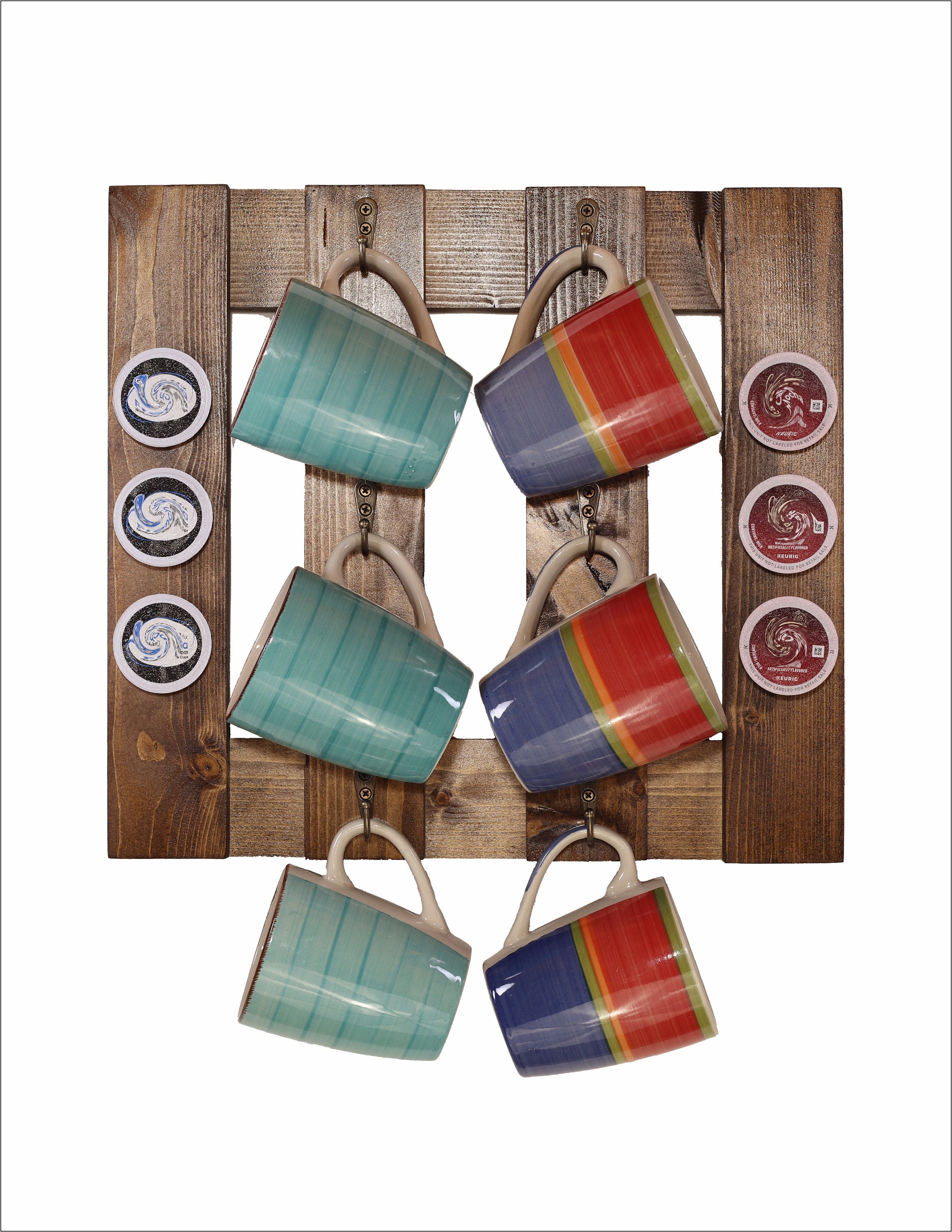 Coffee Mug Wall Mount Display Rack Keurig Pod K Cup Kcup Hanger Holder ...