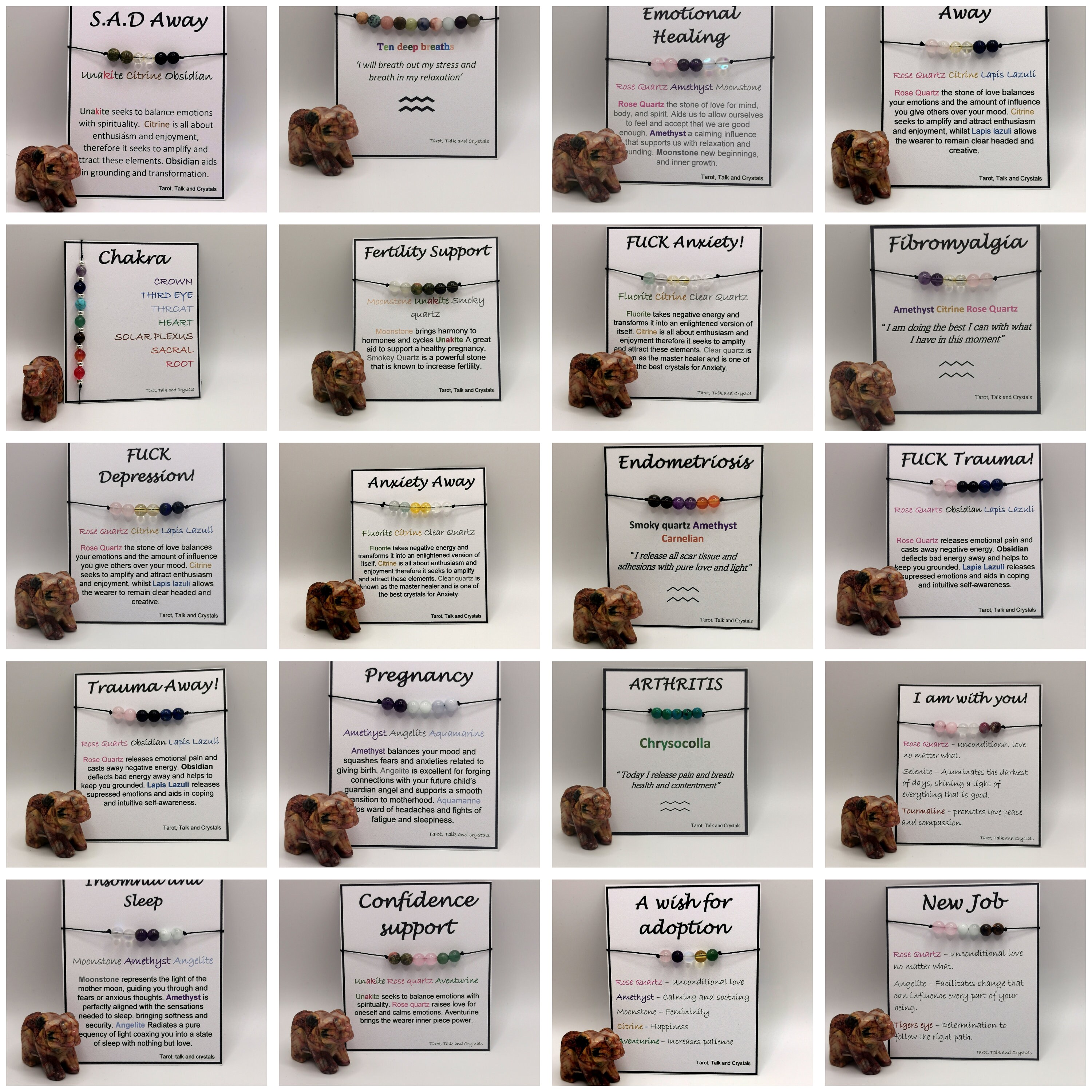 Depression Relief Emotional Healing Gemstone Wish Bracelet - Etsy