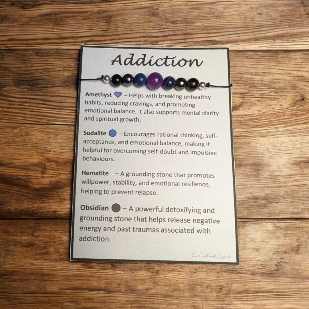 Addiction Recovery Gemstone Wish Bracelet: Amethyst, Sodalite, Hematite ...