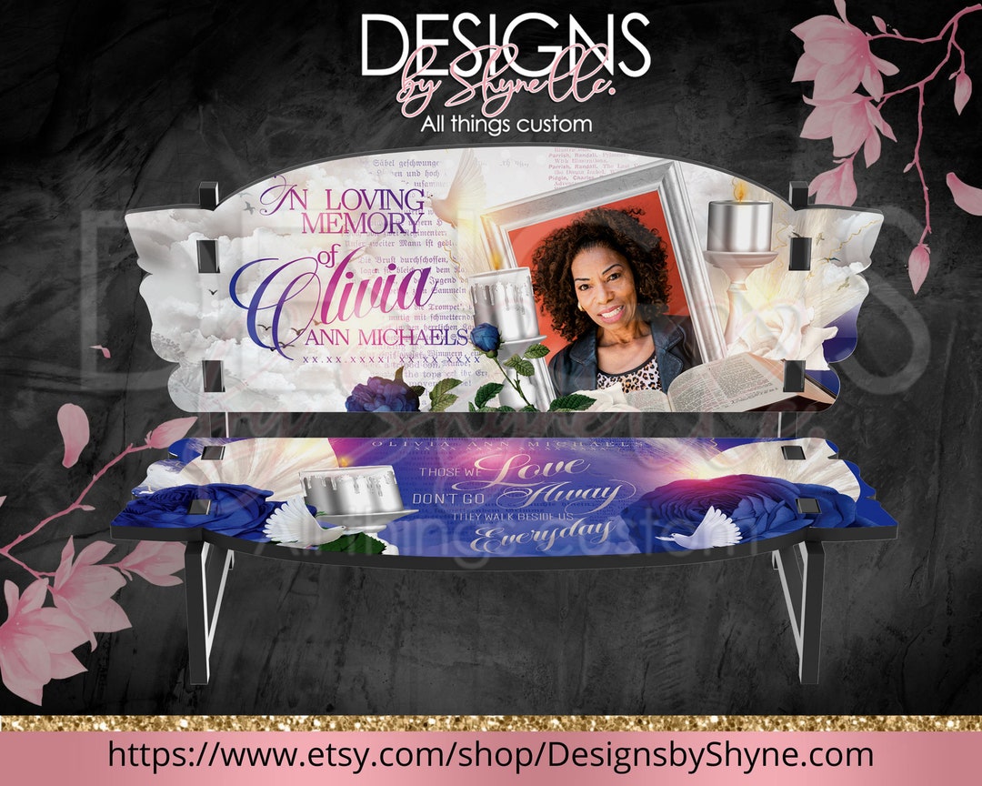 Memorial Bench Design 104, Sublimation Bench, Keepsakes, Custom Bench ...