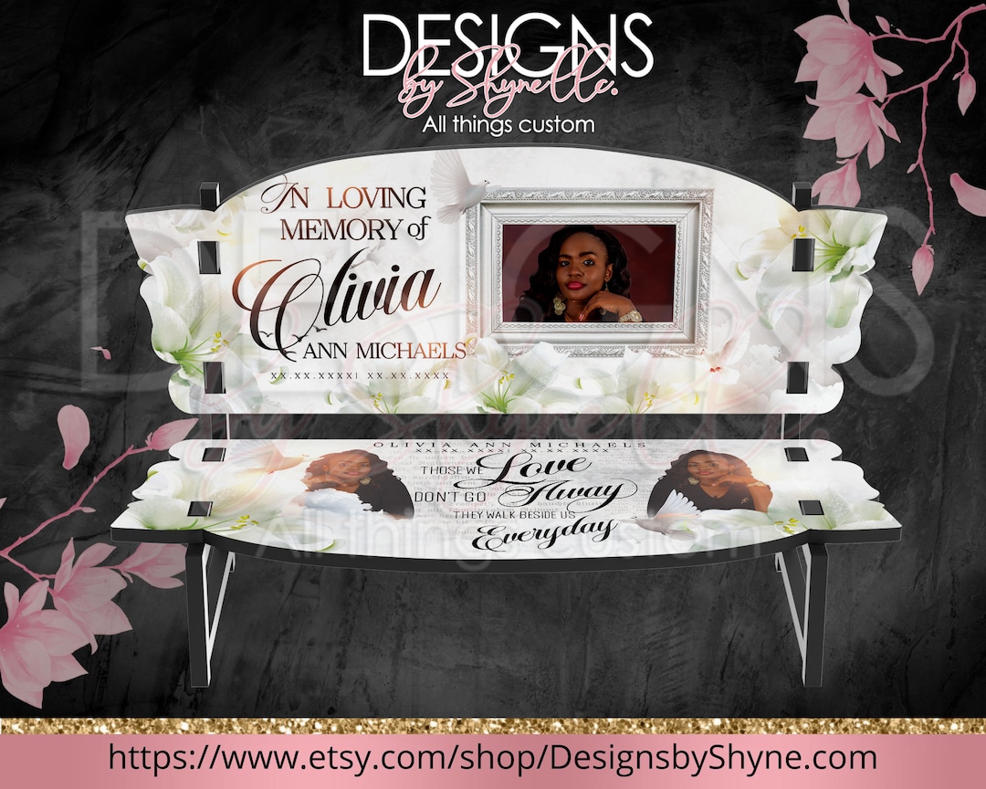 Memorial Bench Design 105, Sublimation Bench, Keepsakes, Custom Bench ...