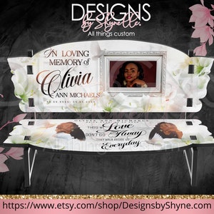 Memorial Bench Design 105, Sublimation Bench, Keepsakes, Custom Bench ...