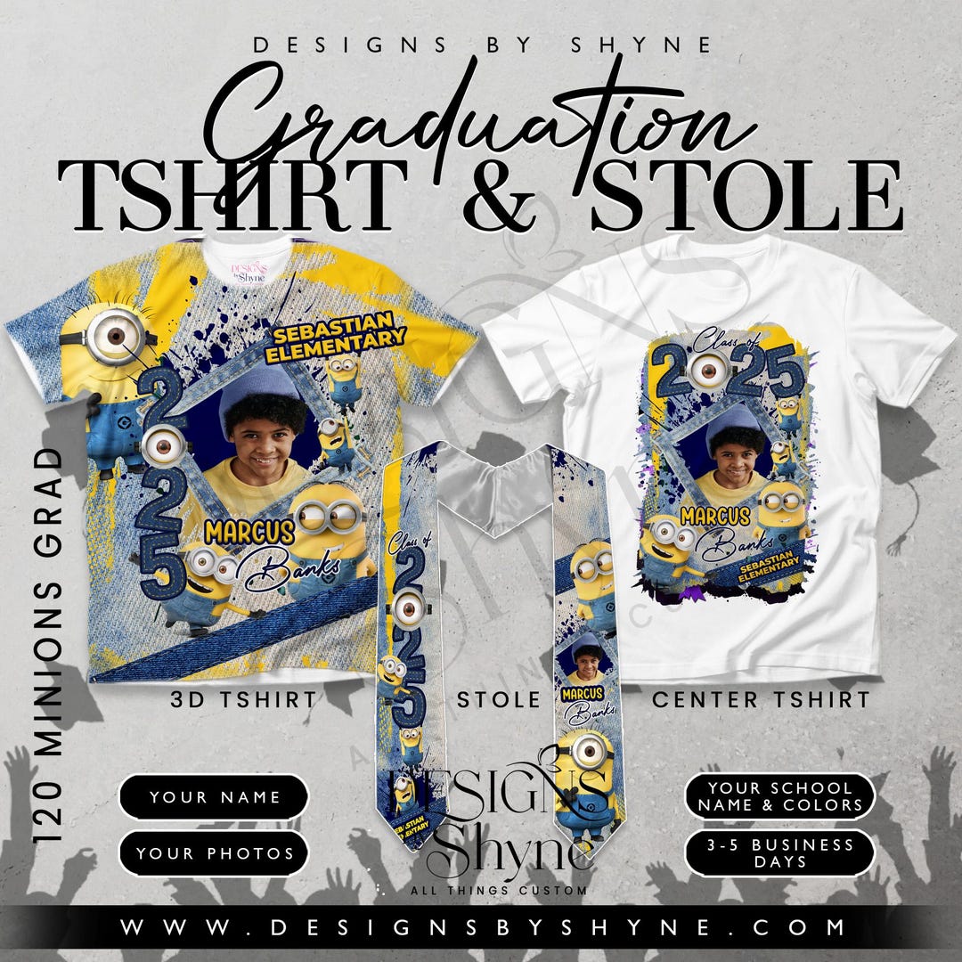 Graduation 3D T-shirt and Stole 120 MINION Design - Etsy