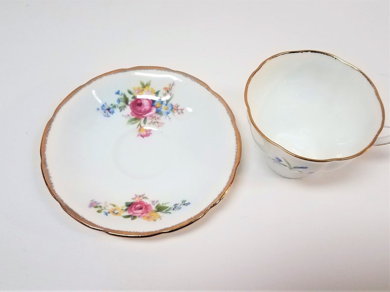 Jason Bone China Cup and Saucer, Floral With Rose, England, 1940s - Etsy