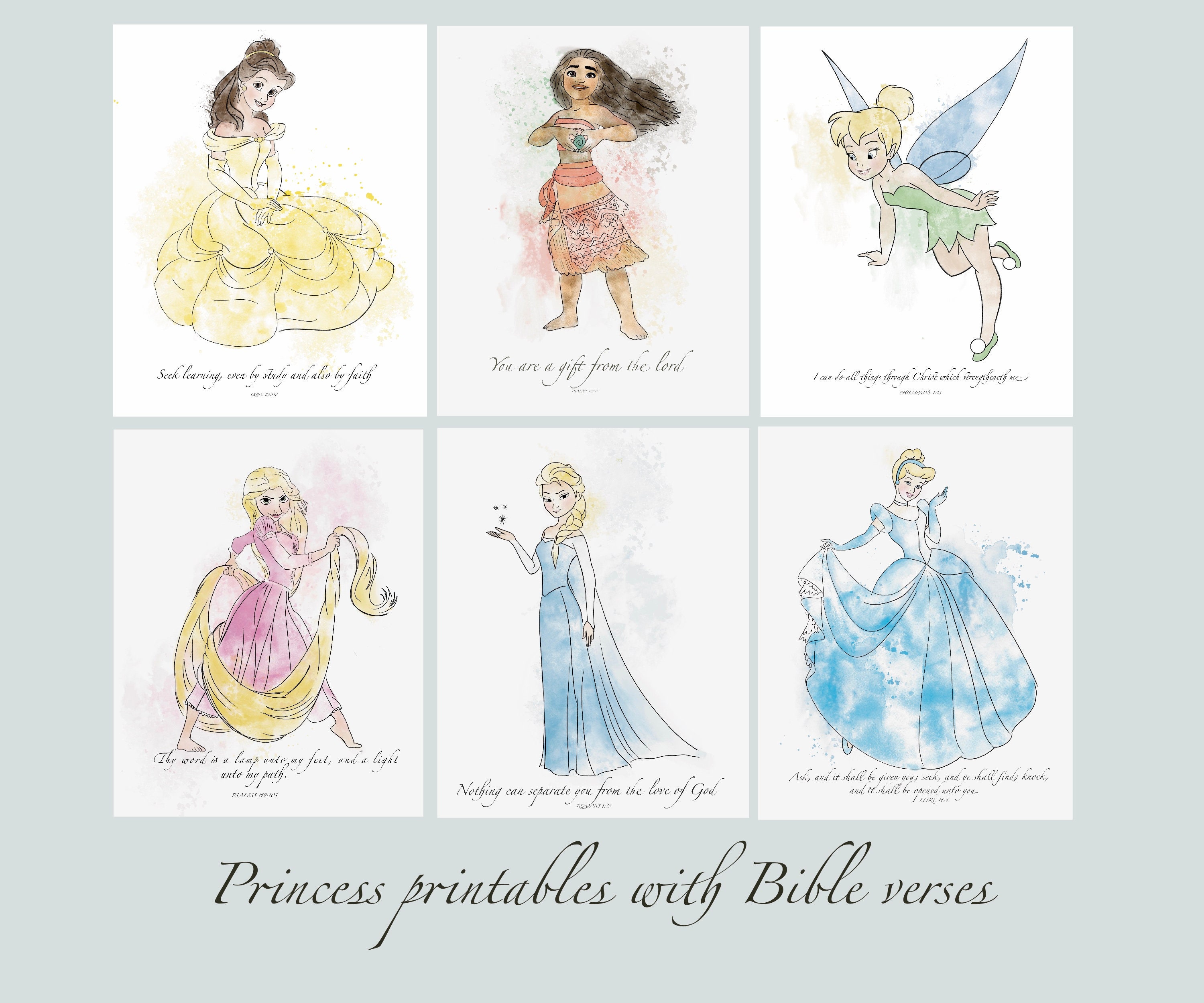 Princess Printable With Bible Verses/ DIGITAL DOWNLOAD / Nursery ...