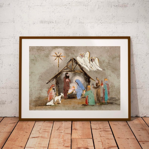 Printable Nativity Scene - Etsy