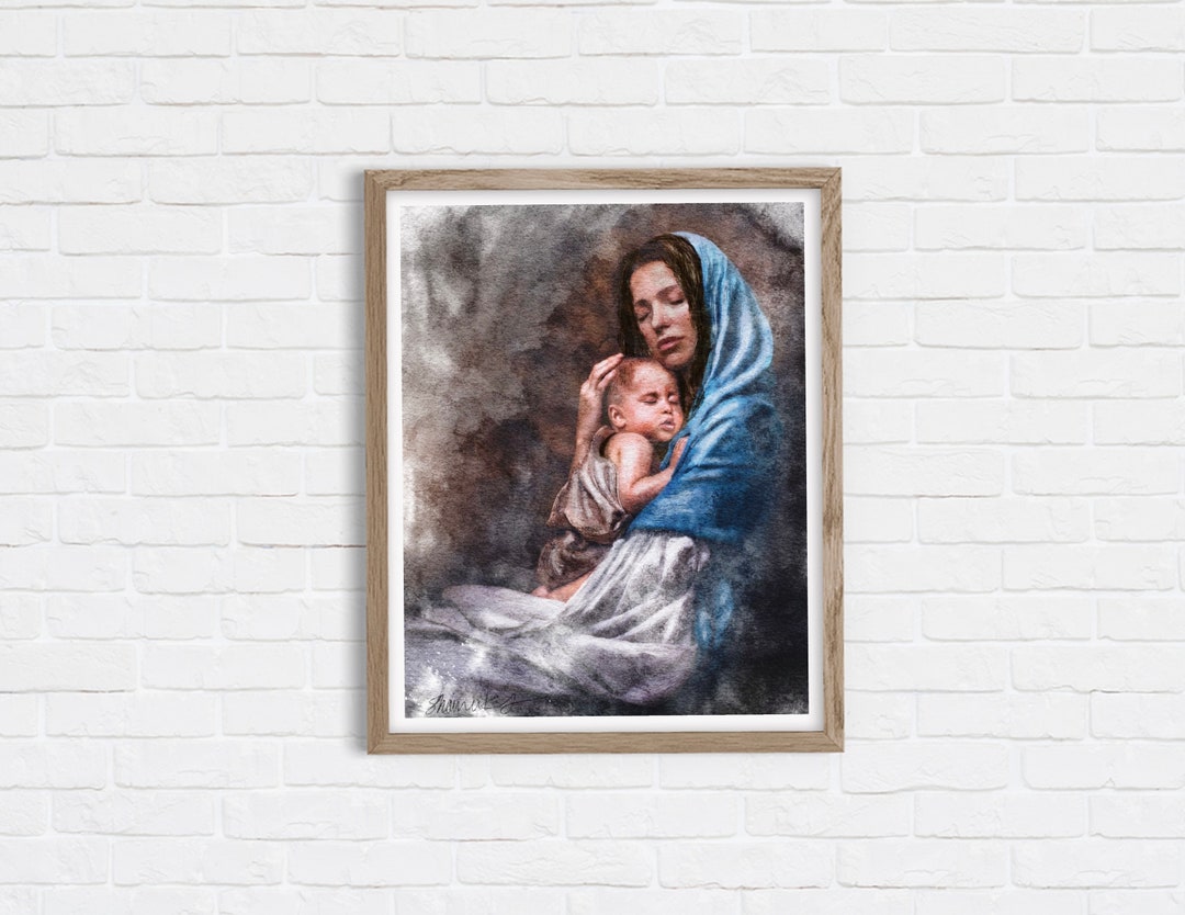 PRINTABLE- Mary and Baby Jesus, Christmas Decor, Christmas Printable ...