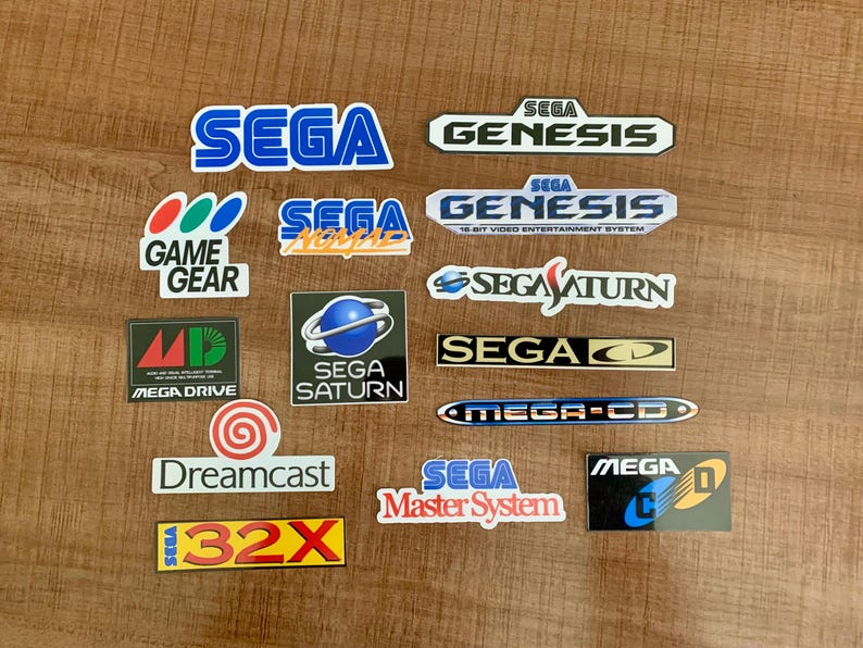 Sega Console Logo History Stickers 14 Total! - Etsy