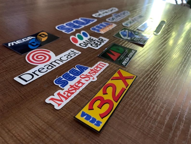 Sega Console Logo History Stickers 14 Total! - Etsy