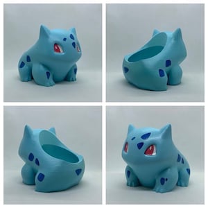 Painted Bulbasaur Planter With Live Succulent/cactus - Green/shiny ...