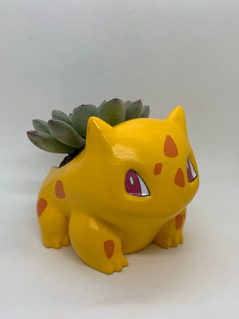 Painted Bulbasaur Planter With Live Succulent/cactus - Etsy