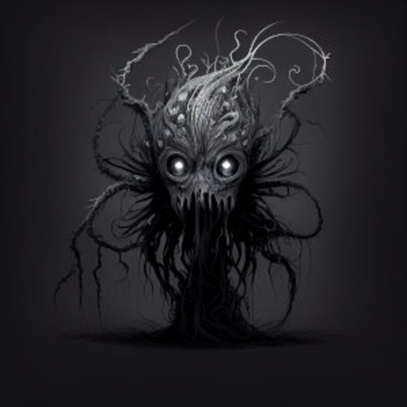 Scary Shadow Demon Monster Dark Digital Art in PNG File Format - Etsy