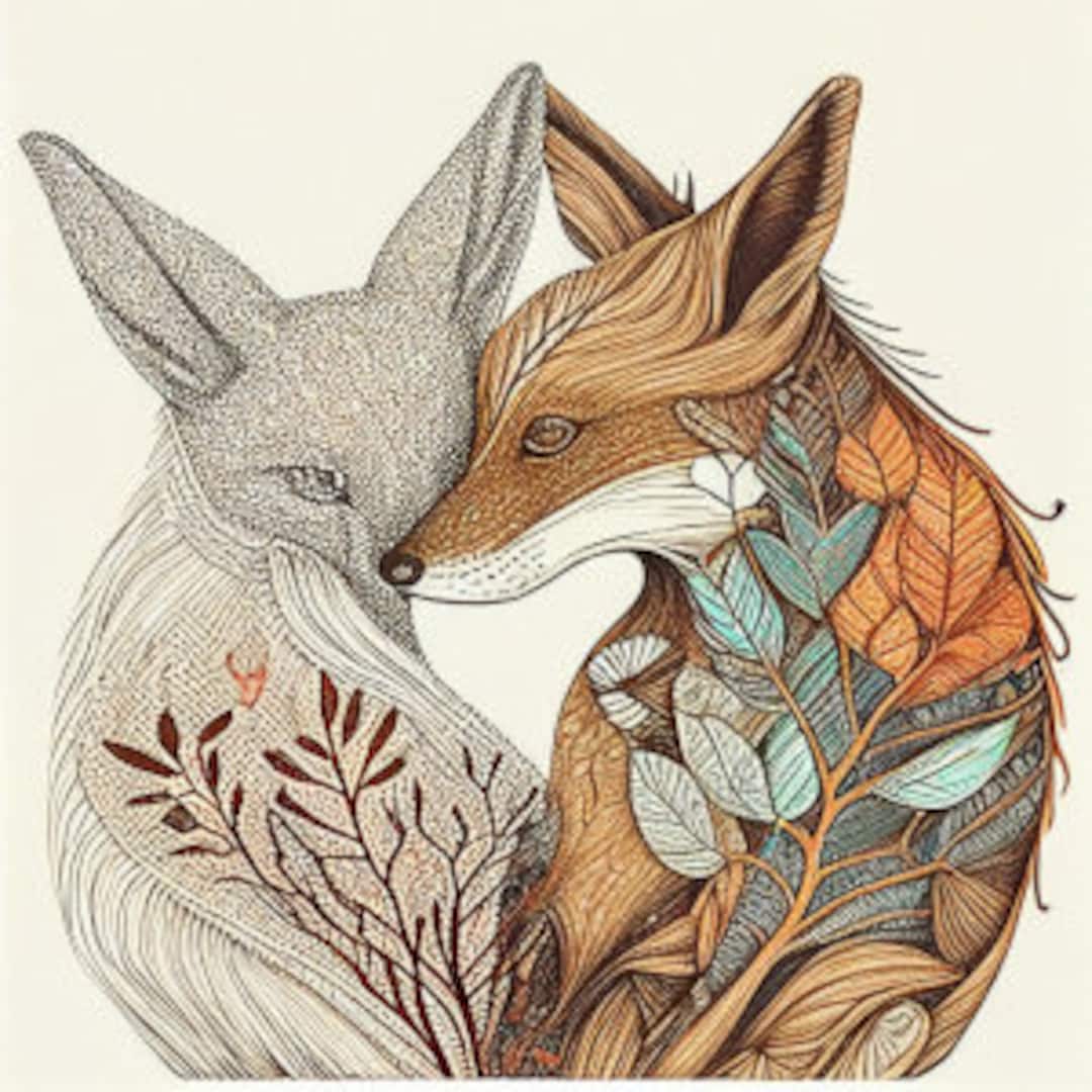 Colored Zen Tangle Love Animal Digital Art in PNG File Format - Etsy