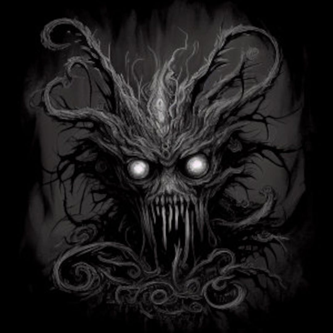 Scary Shadow Demon Monster Dark Digital Art in PNG File Format - Etsy