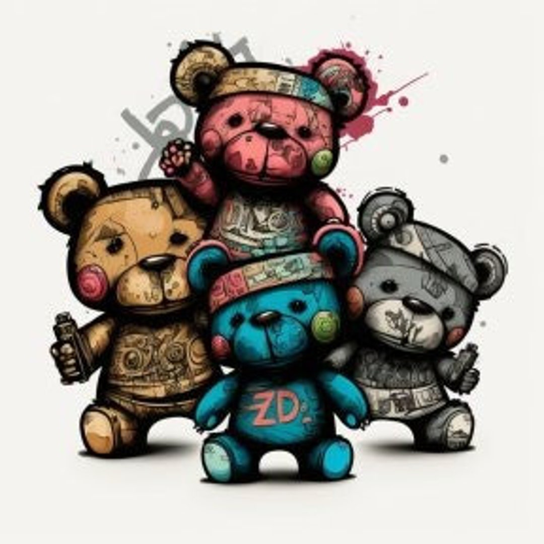 Zen Doodle Teddy Bear Digital Art in PNG File Format for - Etsy