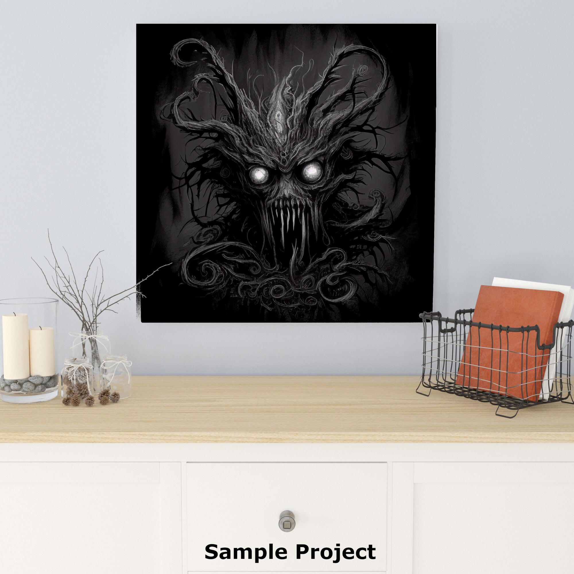 Scary Shadow Demon Monster Dark Digital Art in PNG File Format - Etsy
