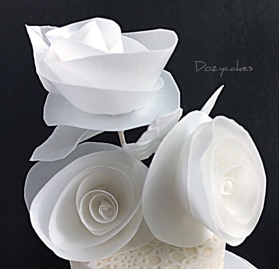 Spiral Wafer Paper Rose - Etsy