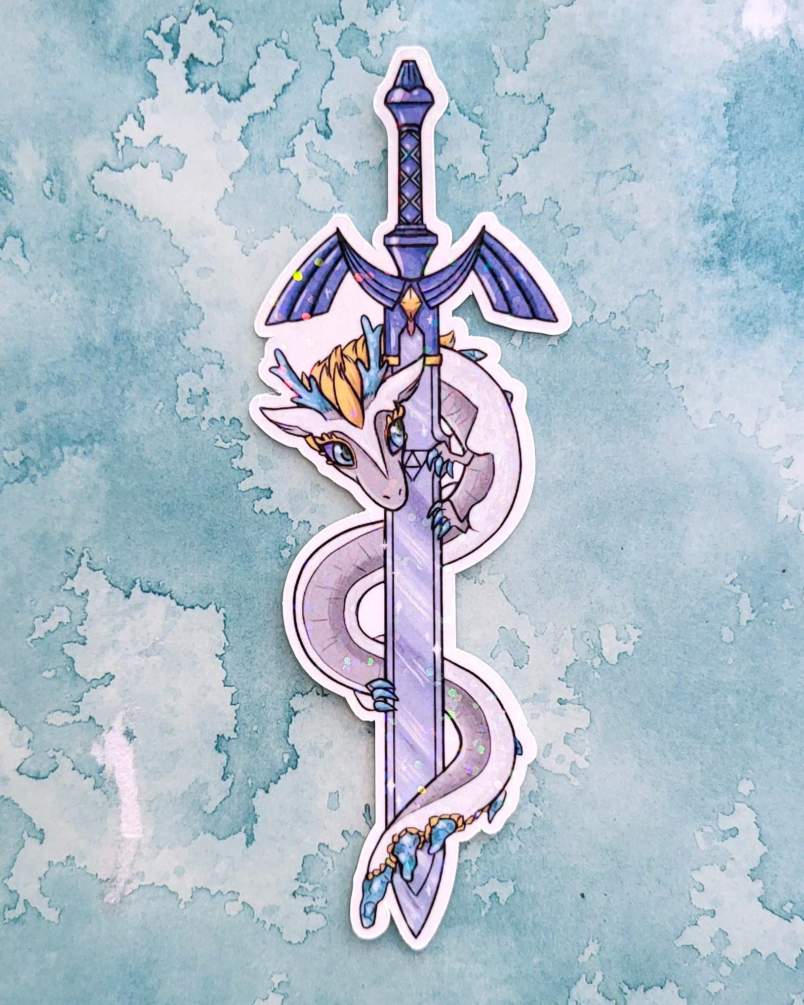 Light Dragon Master Sword | Vinyl Water Resistant Die-cut Glitter ...