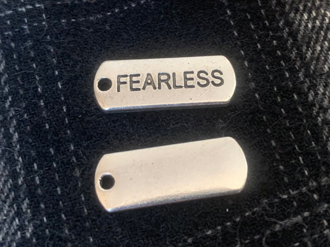 10pcs Antique Silver Tone 8mmx21mm Fearless Word Charms - Etsy