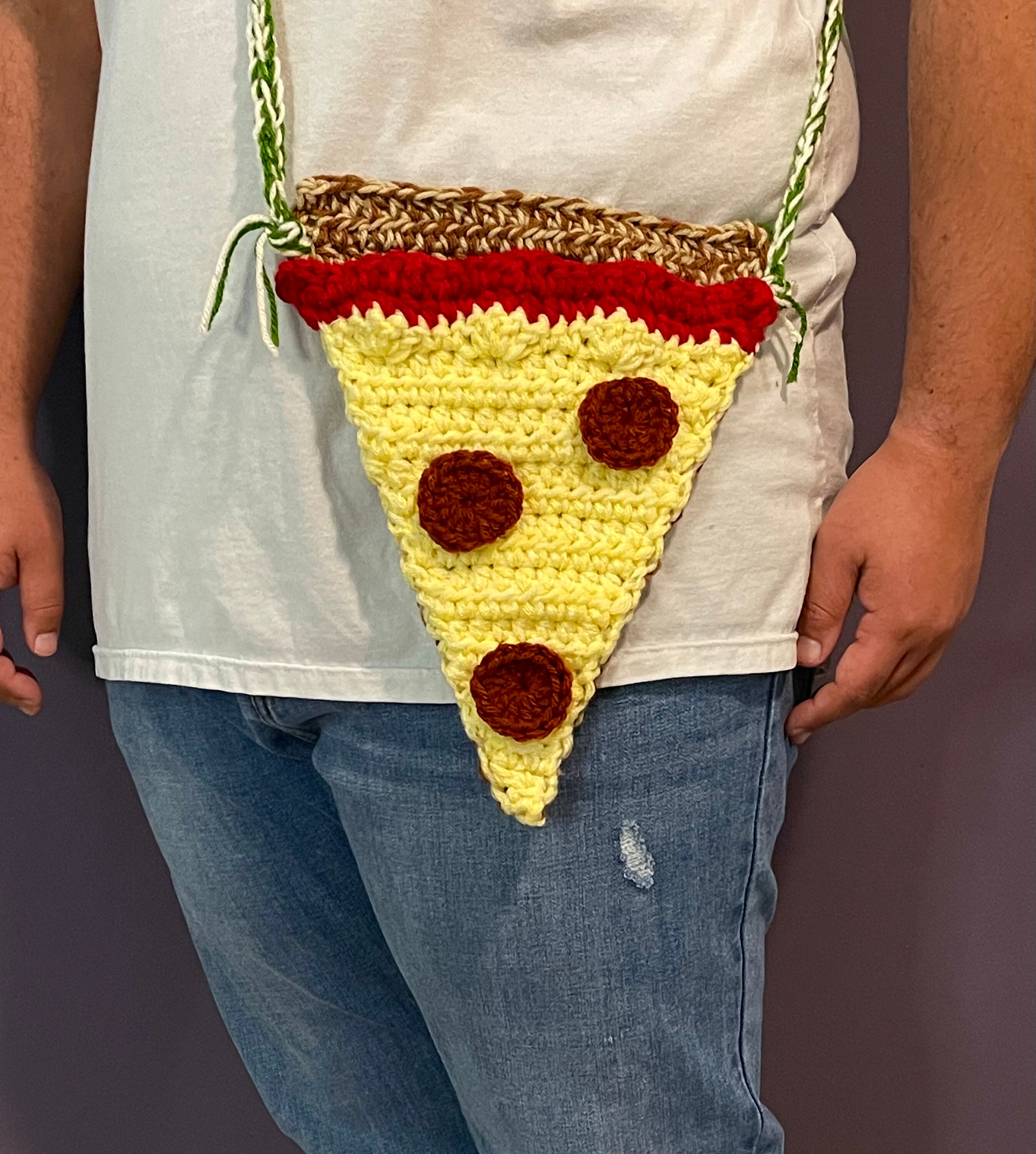 Pizza Slice Crochet Bag Accessory - Etsy