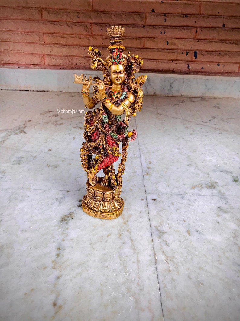 Krishna Statue Load Krishna Statue 15 Hindu God Gopal - Etsy