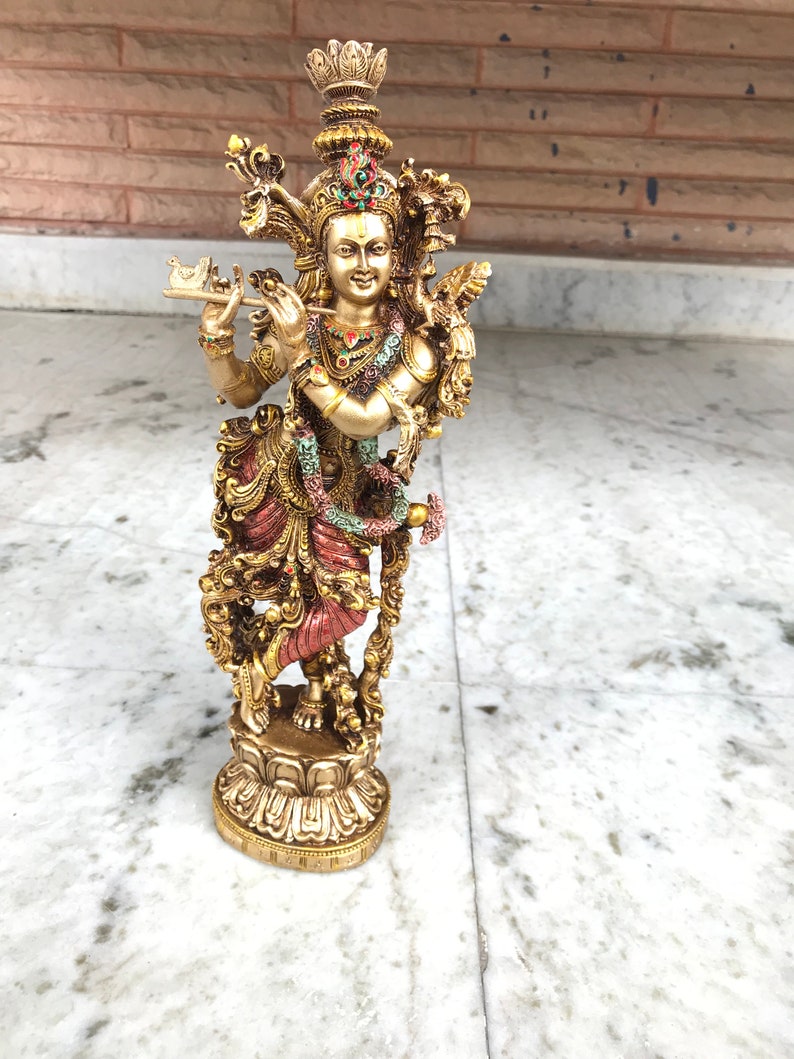 Krishna Statue Load Krishna Statue 15 Hindu God Gopal - Etsy