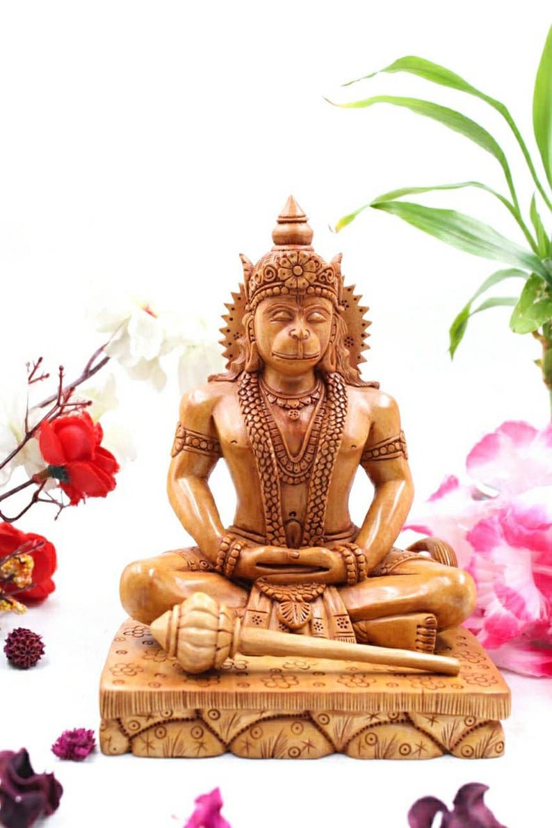 Hanuman God Statue Wood Statue Wood Carving Work - Etsy