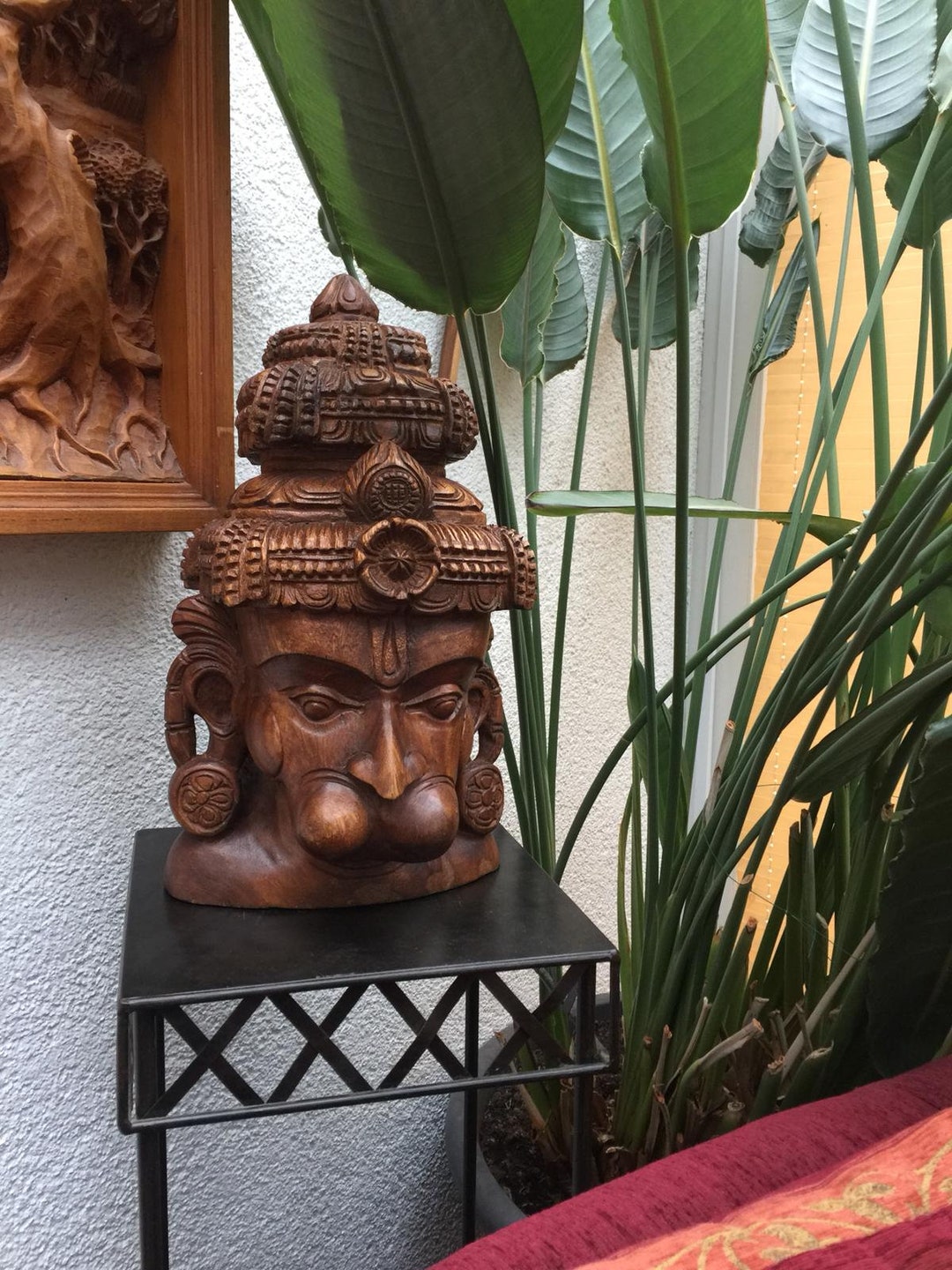 Hanuman Wood Carving Statue - Etsy