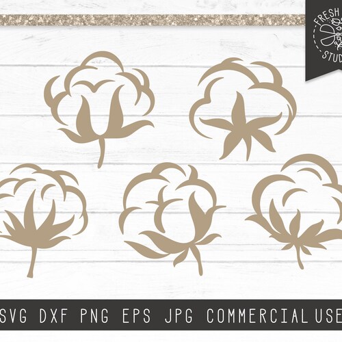 Cotton Wreath Svg Dxf Eps Png Jpg Vector Art Clipart - Etsy