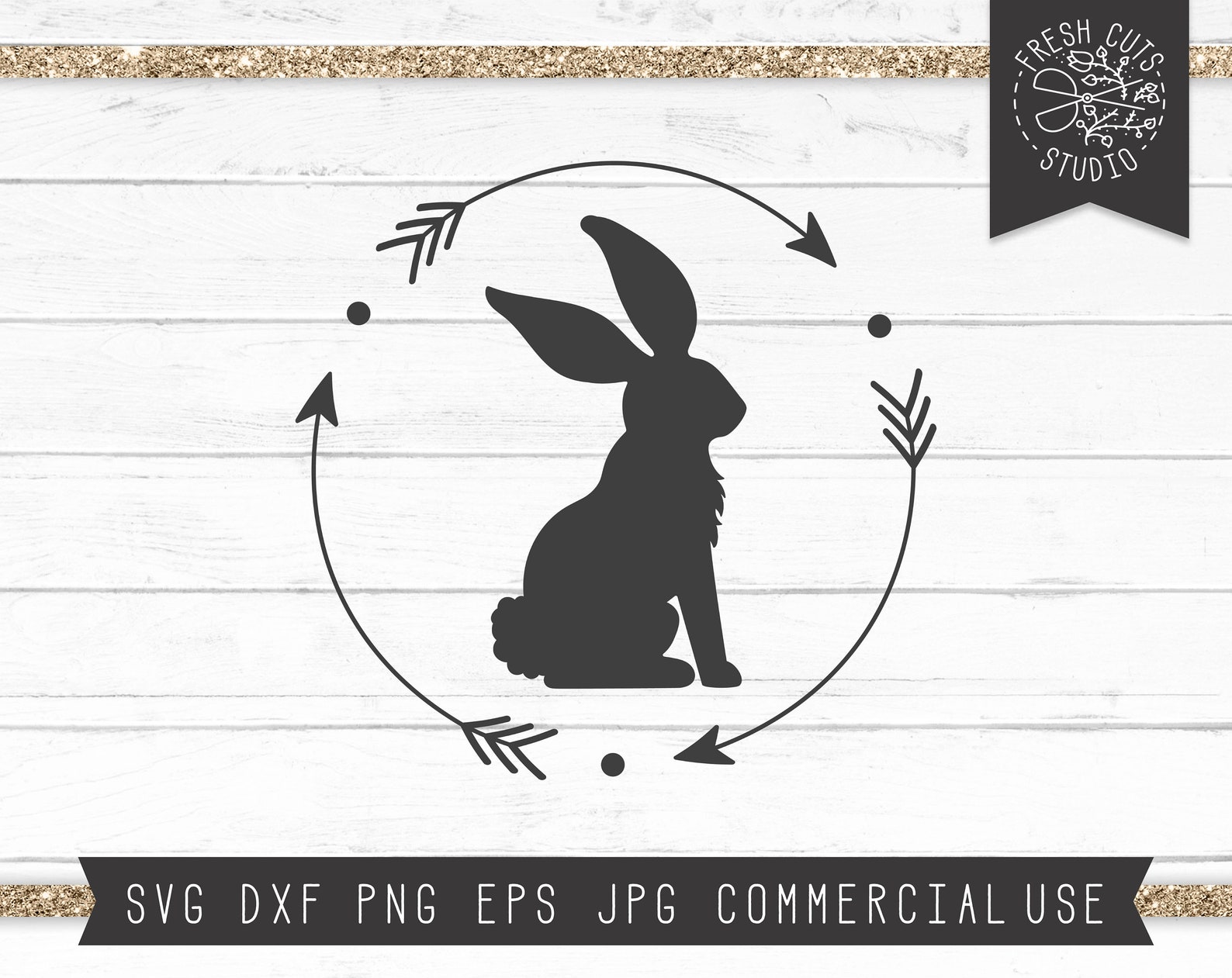 Rabbit Wreath SVG Cut File for Cricut Rustic Easter Svg - Etsy
