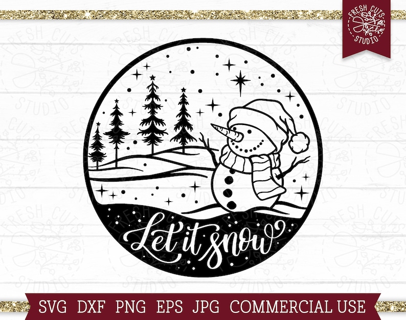 Snowman SVG Let It Snow Svg Cut File for Cricut Snowy Winter - Etsy