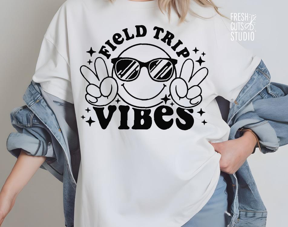 Field Trip Vibes SVG, Field Trip Cut File for Cricut, Smile Face Field ...