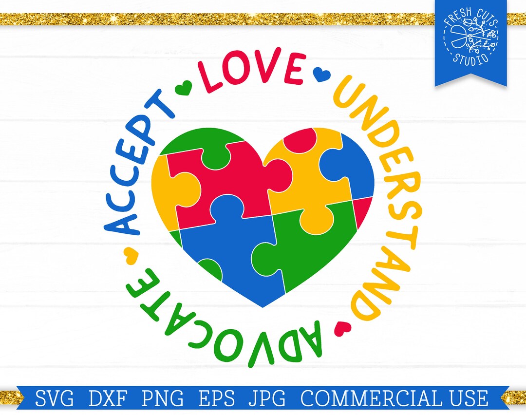Autism SVG, Puzzle Pieces Heart Cut File for Cricut, Autistic Autism ...