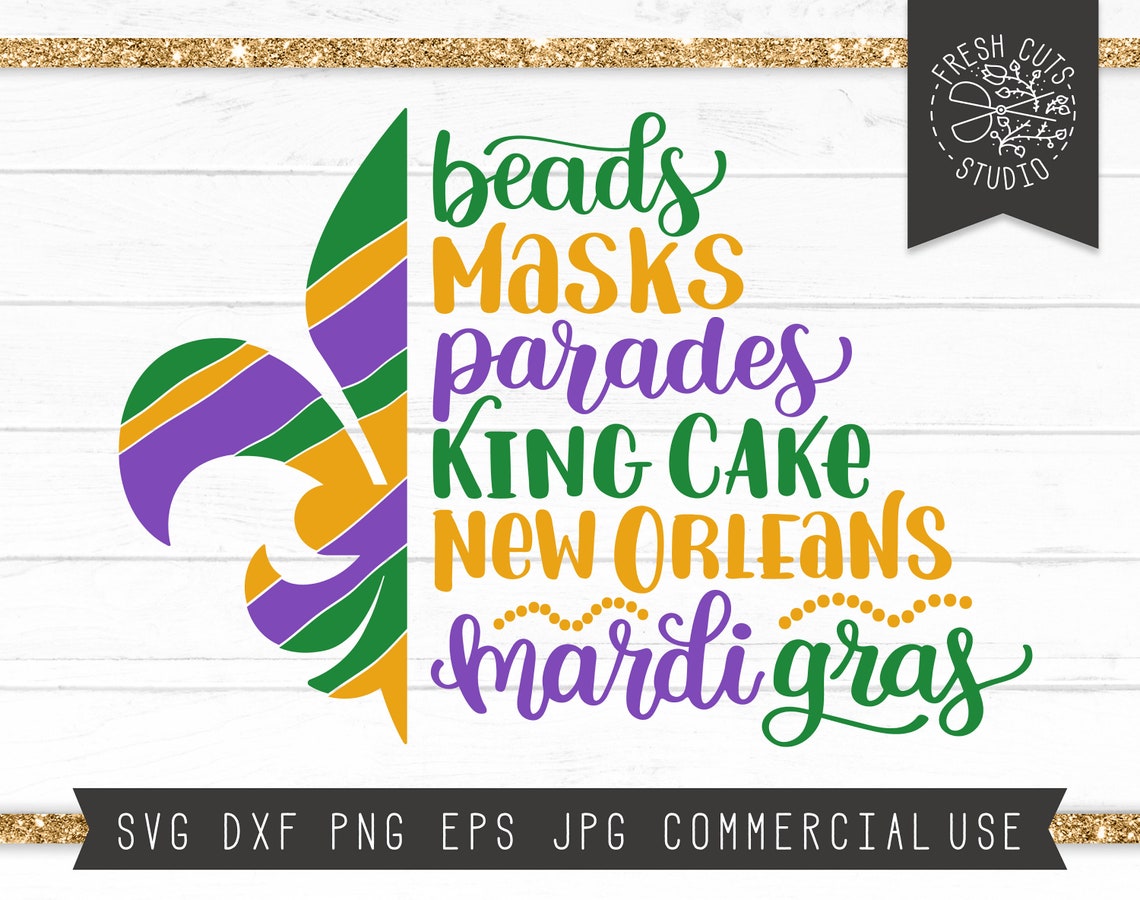 Mardi Gras SVG Fat Tuesday Svg New Orleans Svg King Cake - Etsy