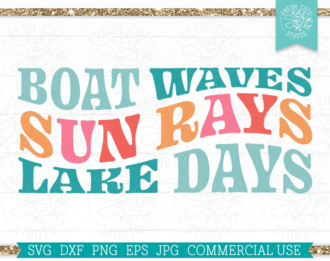 Boat Waves Sun Rays Lake Days SVG Cut File for Cricut Summer - Etsy