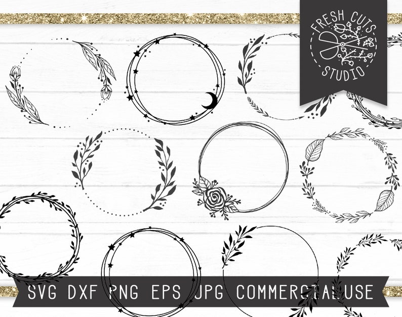 Wreath SVG BUNDLE Instant Download Monogram Frame SVG Twine | Etsy Canada