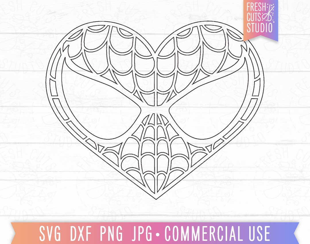 Spider Heart SVG, Valentine Superhero Cut File for Cricut, Silhouette ...