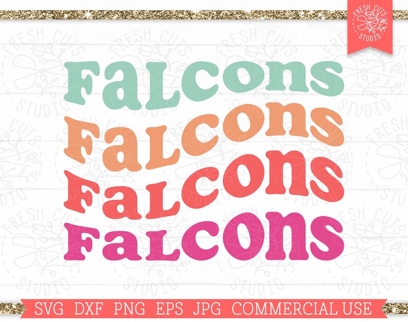 Falcons SVG Cut File for Cricut Retro Wavy Sport Mascot SVG - Etsy