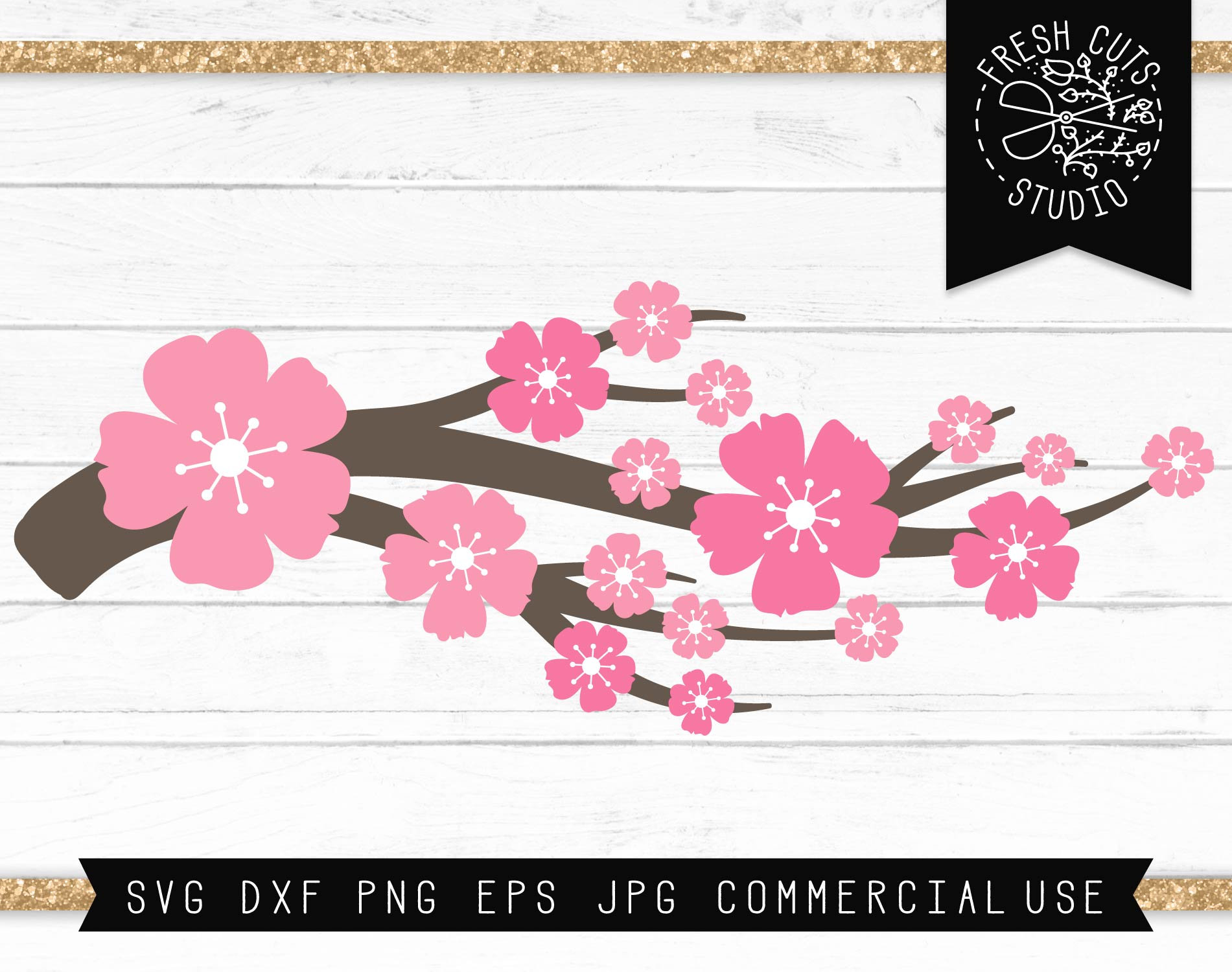 Cherry Blossom SVG Cut File, Cherry Blossom Branch Clip Art Images ...