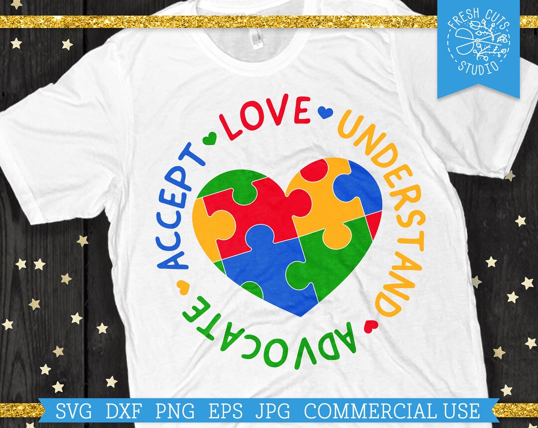 Autism Awareness SVG, Puzzle Pieces Heart Cut File for Cricut, Autistic ...