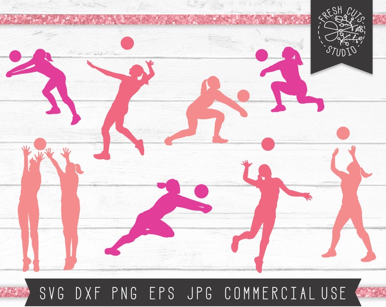 Volleyball SVG Cut Files, Volleyball Silhouettes SVG, Volleyball Svg ...