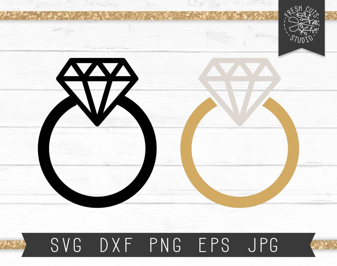Gold Diamond Ring SVG Cutting Cut File for Cricut, Silhouette, Cameo ...