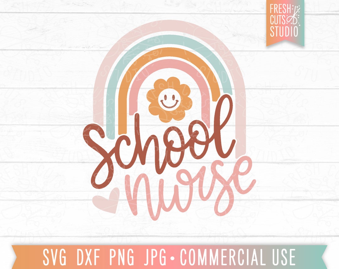 School Nurse SVG Cut File, Hand Lettered Design, Gift for School Nurse ...